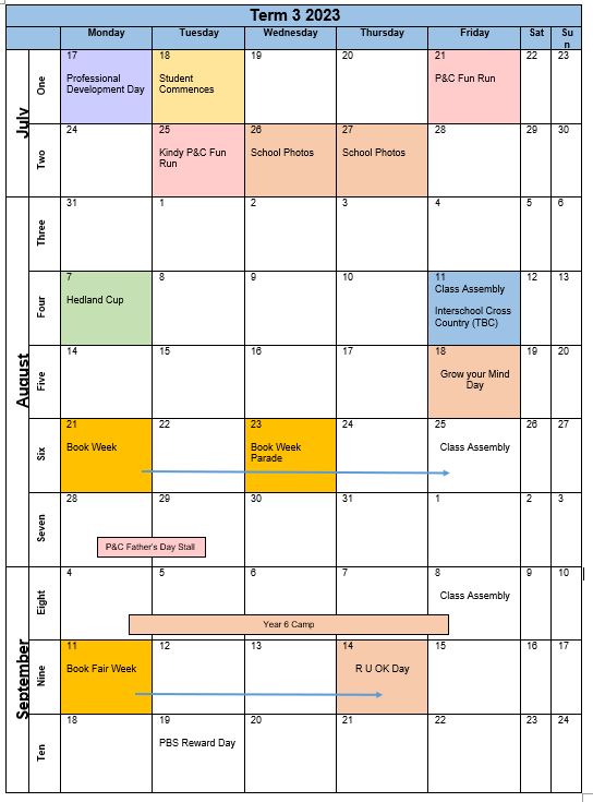 Calendar – Baler Primary School